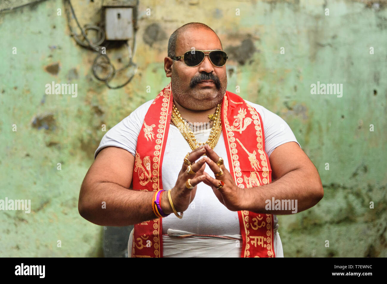 Kolkata, India - March 14, 2019: Portrait of Kushti wrestler after ...