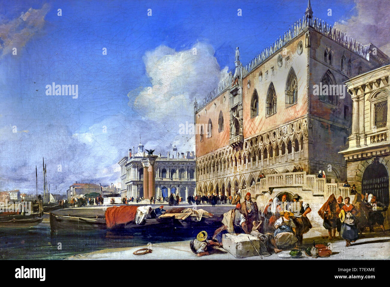 View of Venice. The Esclavons Quay and the Doges' Palace. Italy 1827 ...