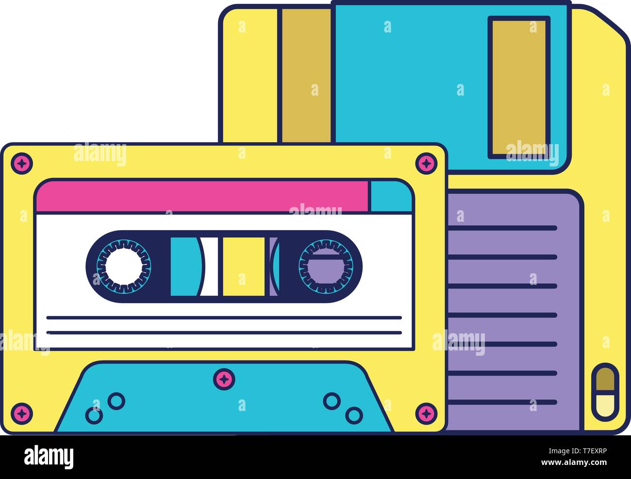 retro floppy disk with cassette Stock Vector Image & Art - Alamy retro floppy disk with cassette Stock Vector Image & Art - Alamy