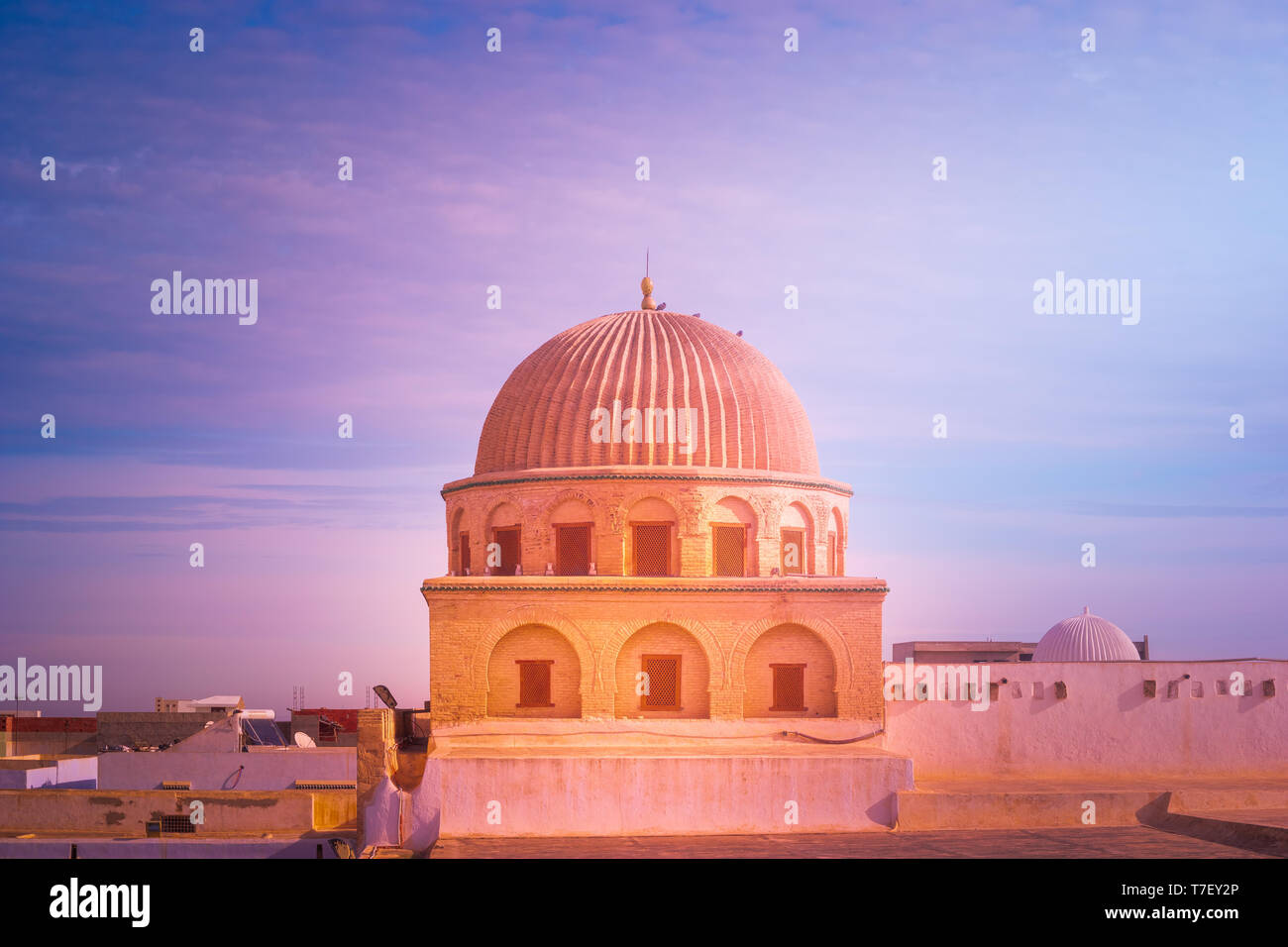 View of the stunning Great Mosque of Kairouan, Tunisia. Beautiful ...