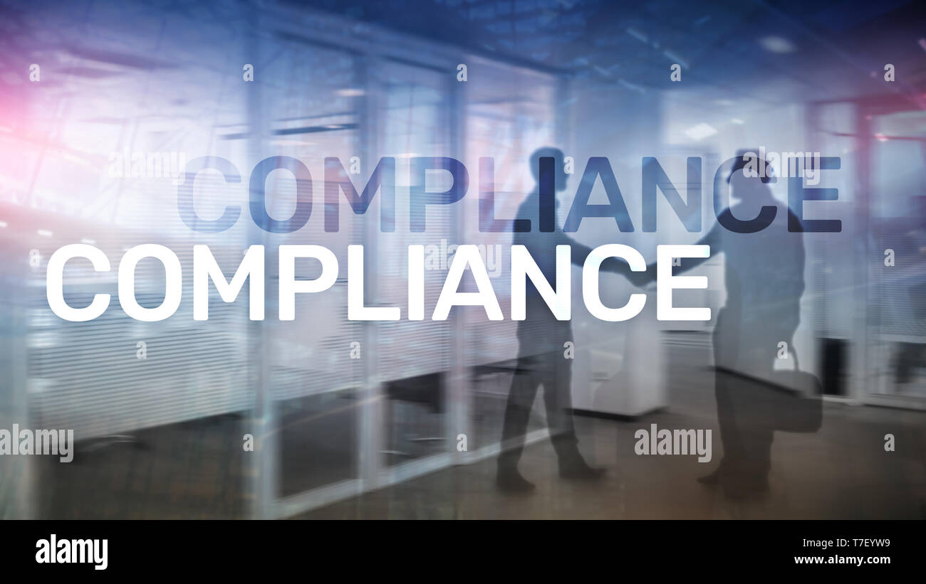 Compliance diagram with icons. Business concept on abstract background ...