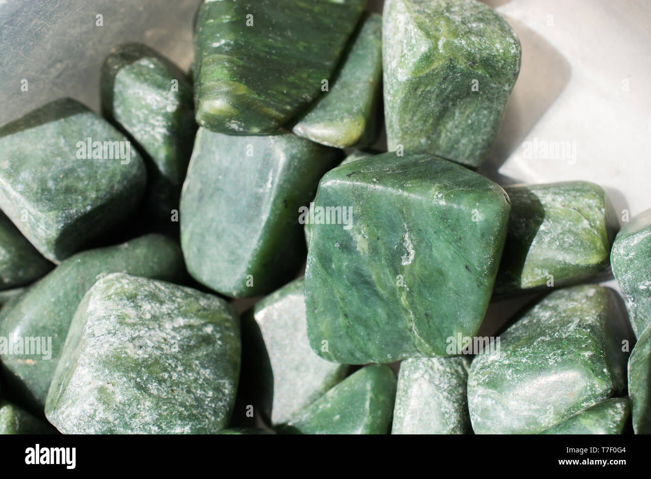 jade gem stone as natural mineral rock specimen Stock Photo - Alamy