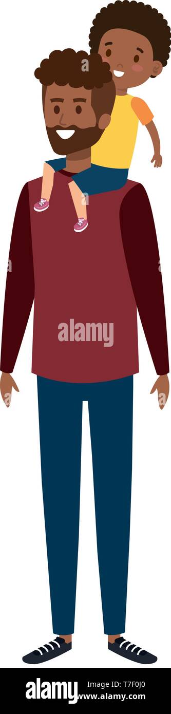 afro father with son characters Stock Vector Image & Art - Alamy