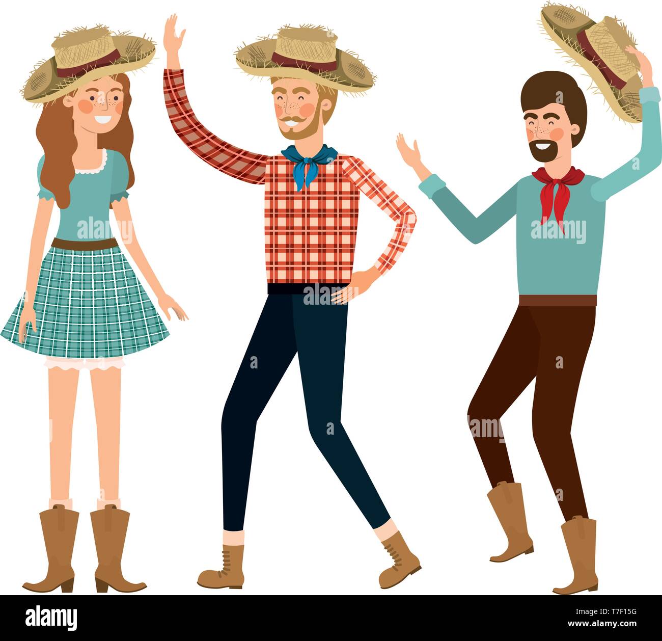 group of people dancing with straw hat Stock Vector Image & Art - Alamy