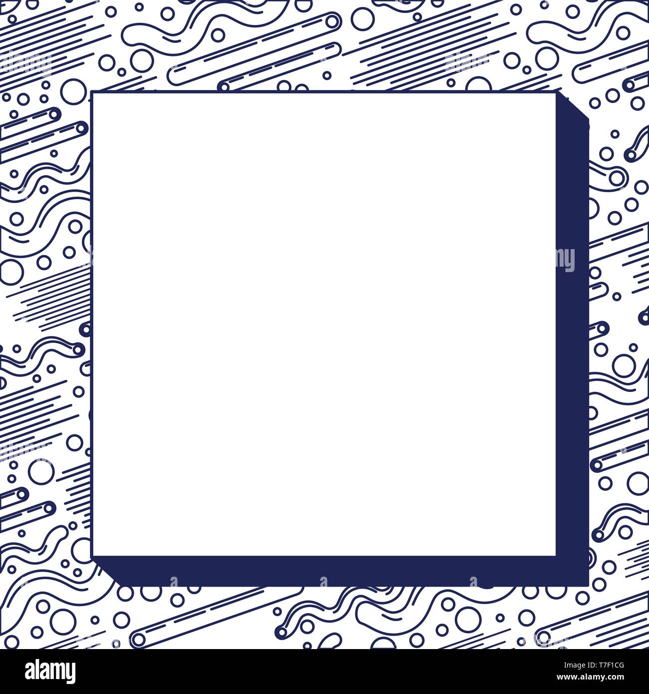 monochrome frame with pattern background ninetys style Stock Vector ...