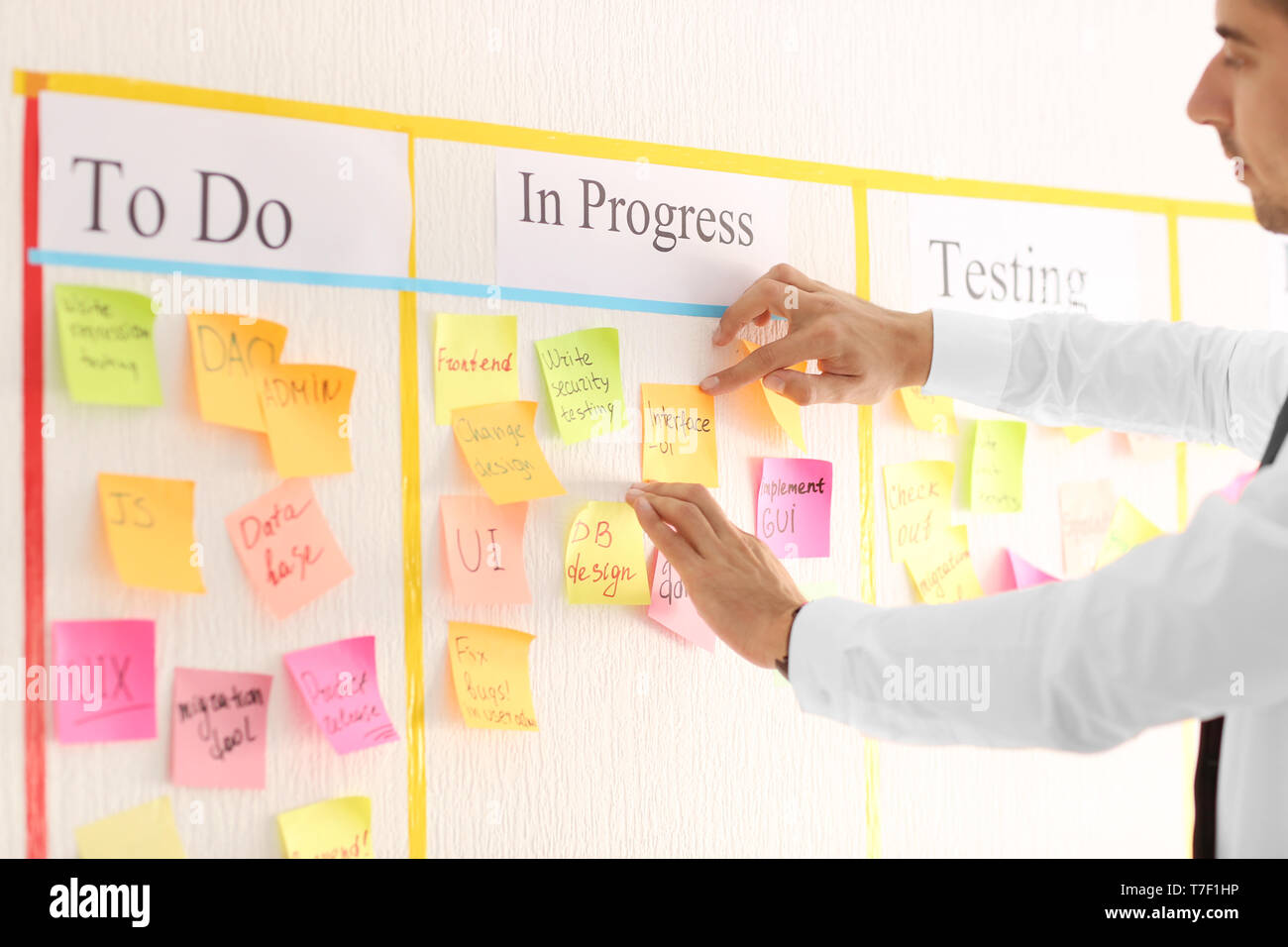 Attaching stickers hi-res stock photography and images - Alamy