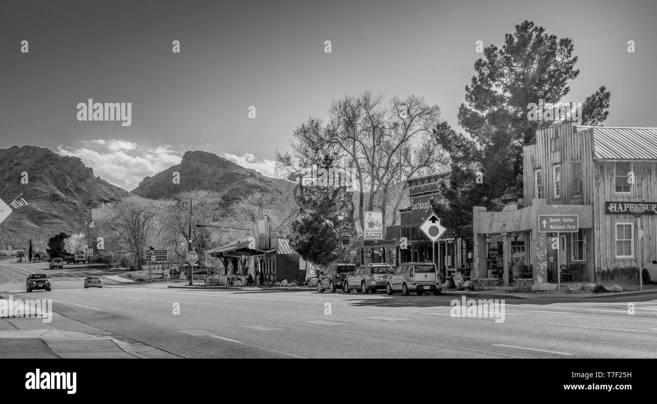 Street view in the city of Beatty - BEATTY, USA - MARCH 29, 2019 Stock ...