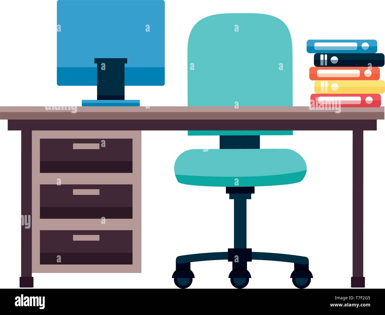 office desk books Stock Vector Image & Art - Alamy