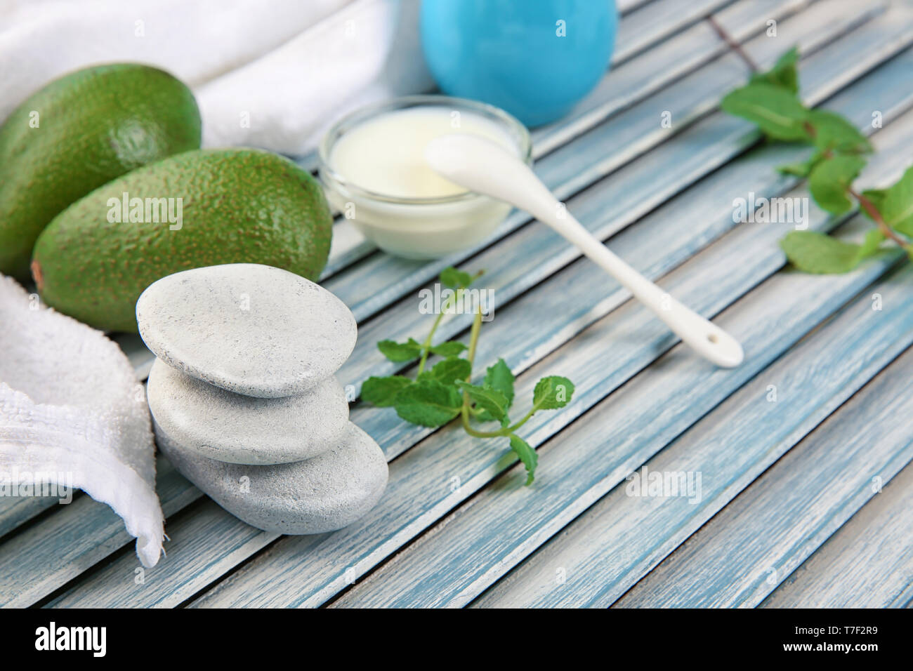 Natural ingredients for homemade cosmetics on wooden background Stock ...