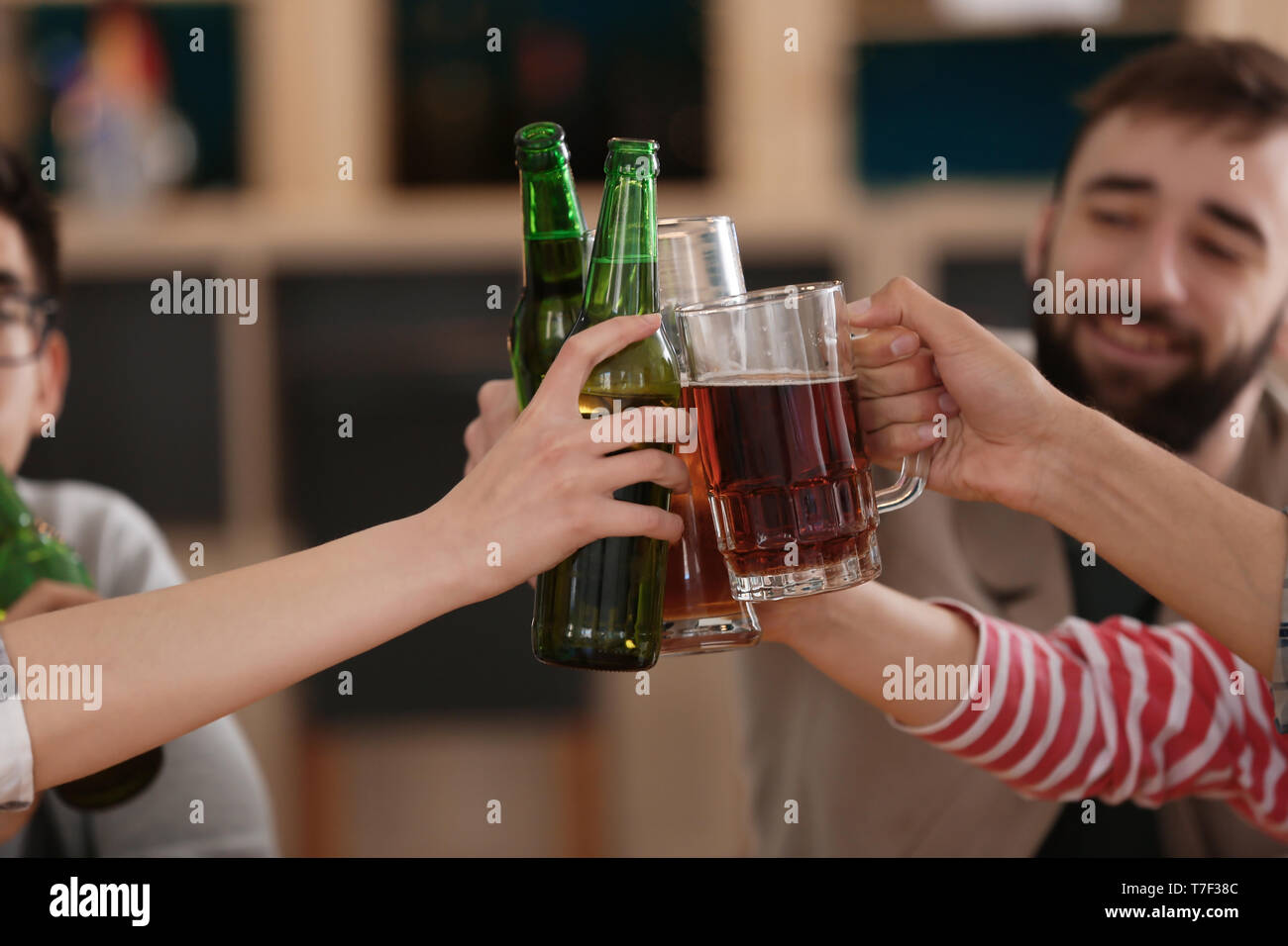 Group friends enjoying drinking craft hi-res stock photography and ...