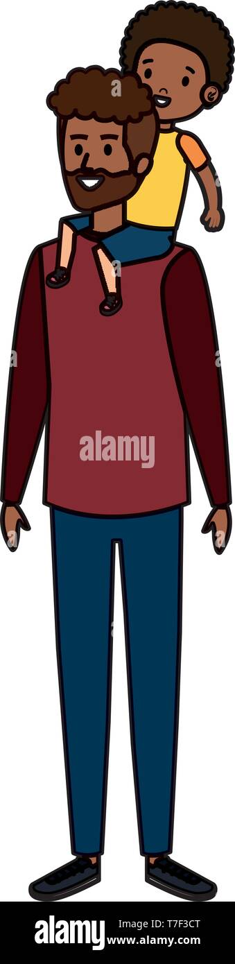 afro father with son characters Stock Vector Image & Art - Alamy