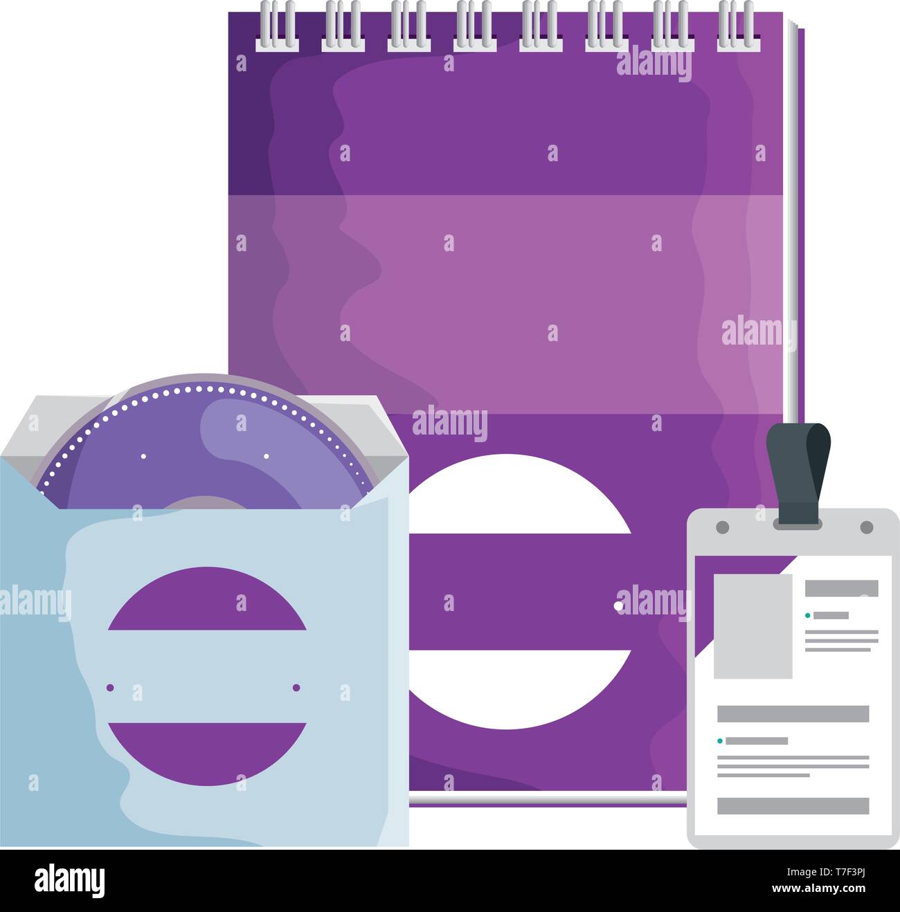 compact disk and notepad ,badge with company emblem Stock Vector Image ...