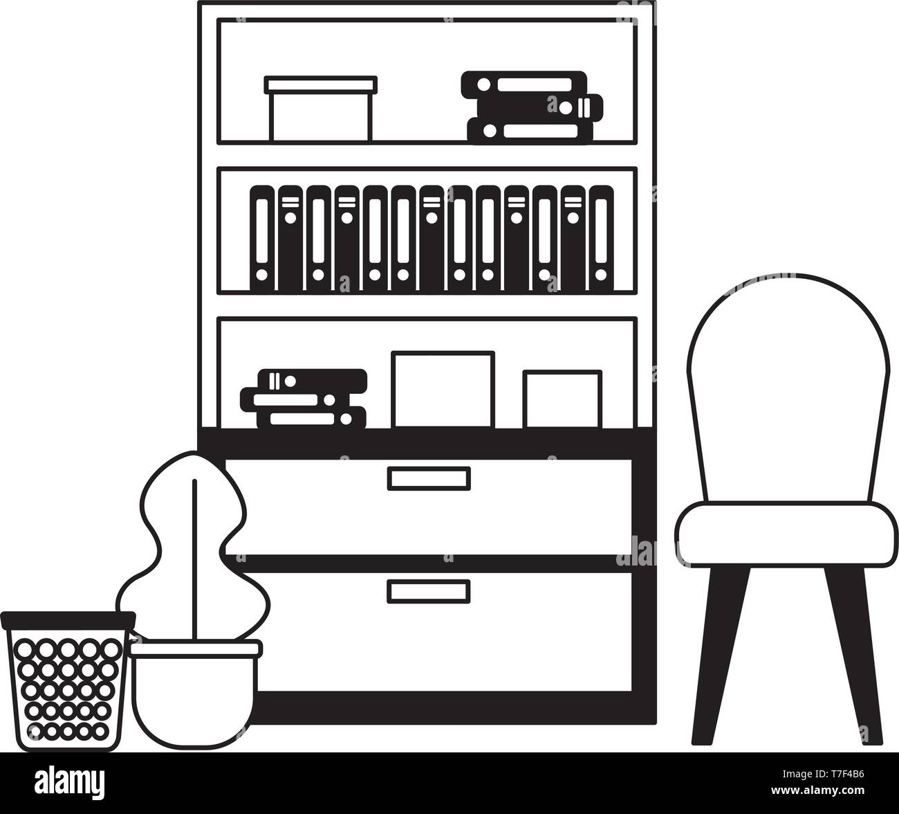 office bookshelf chair Stock Vector Image & Art - Alamy