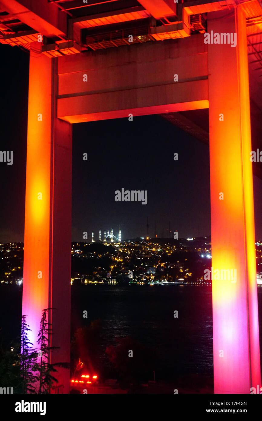 Istanbul bosphorus bridge night scene Stock Photo - Alamy