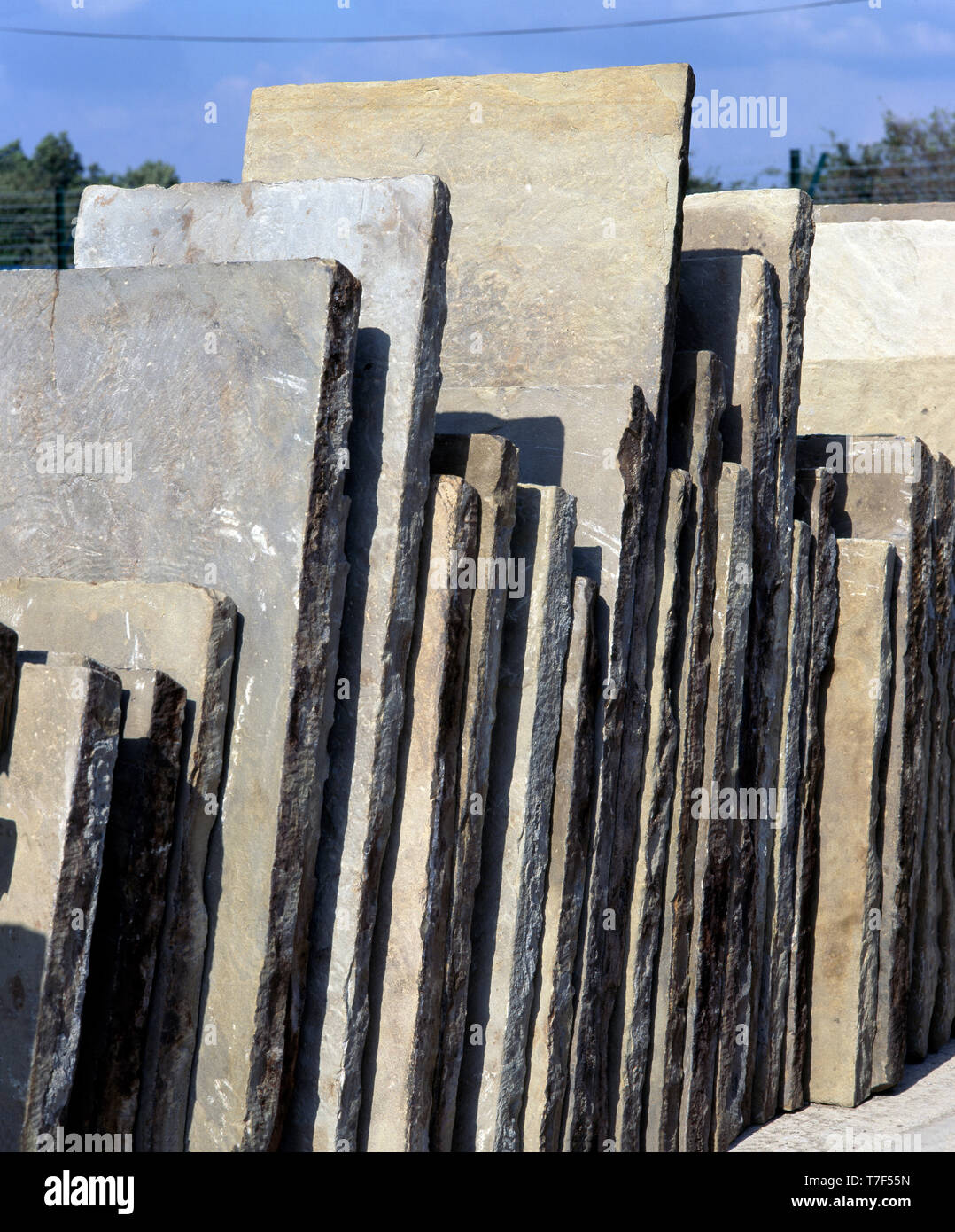 Stone slabs in Reclamation yard Stock Photo - Alamy