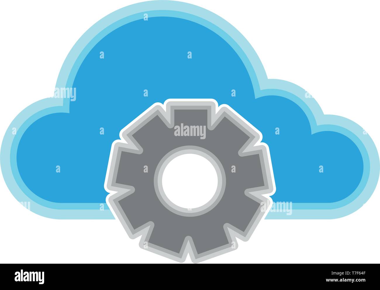 Cloud computing icon with a gear symbol Stock Vector Image & Art - Alamy