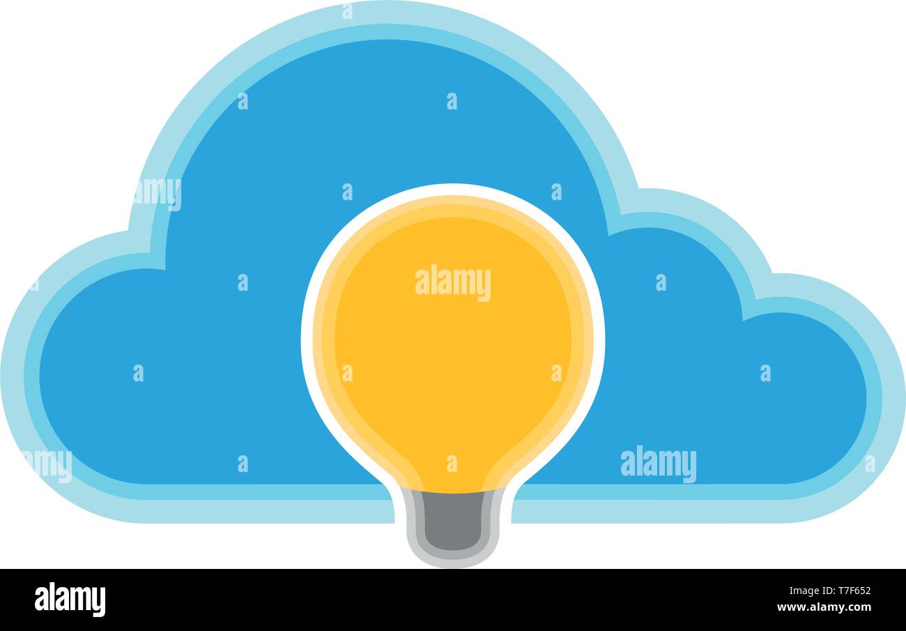 Cloud computing icon with a lightbulb symbol Stock Vector Image & Art ...