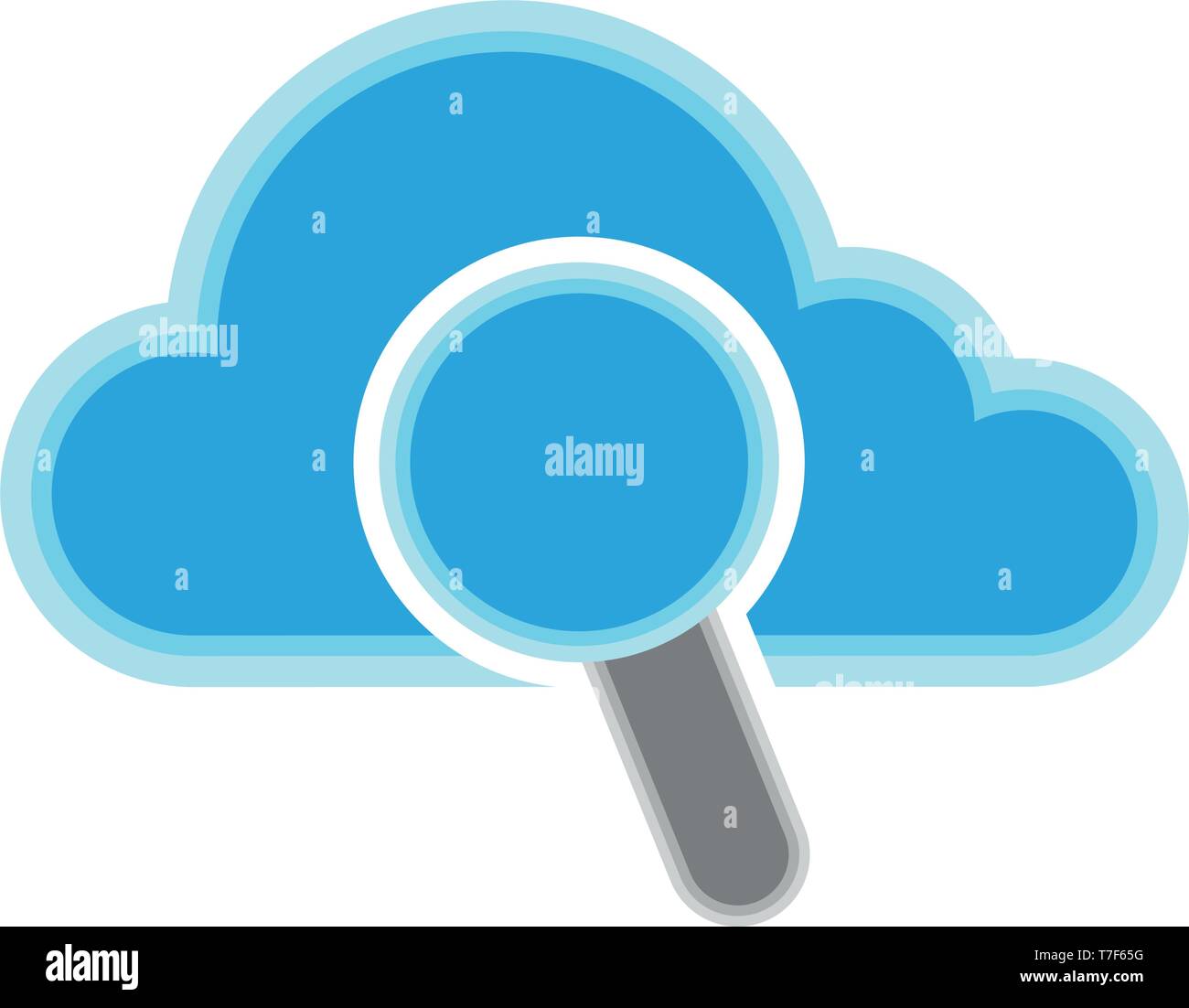 Cloud computing icon with a magnifying glass Stock Vector Image & Art ...