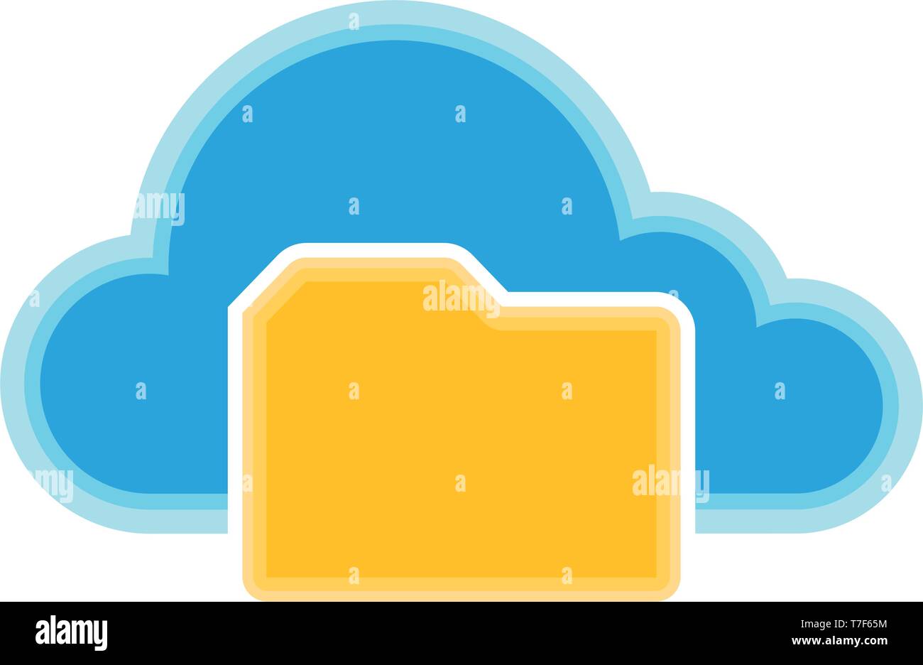 Cloud computing icon with a folder symbol Stock Vector Image & Art - Alamy
