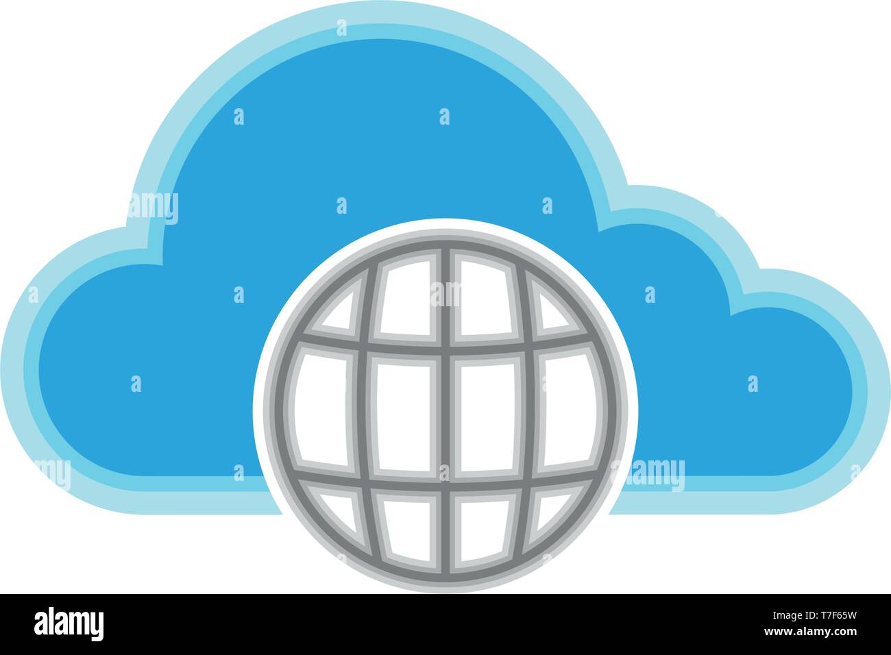 Cloud computing icon with a web symbol Stock Vector Image & Art - Alamy