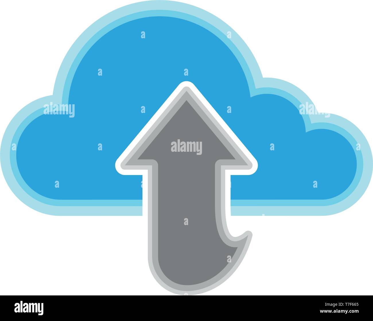 Cloud computing icon with an upload arrow Stock Vector Image & Art - Alamy