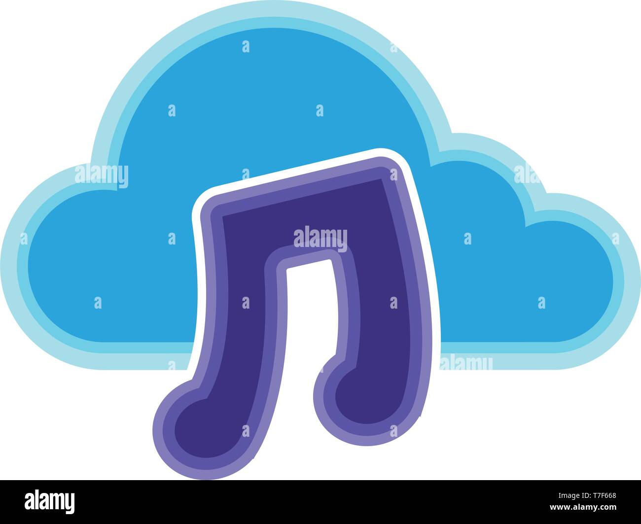 Cloud computing icon with a musical note symbol Stock Vector Image ...