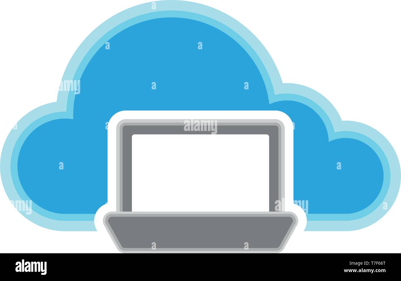 Cloud computing icon with a laptop symbol Stock Vector Image & Art - Alamy
