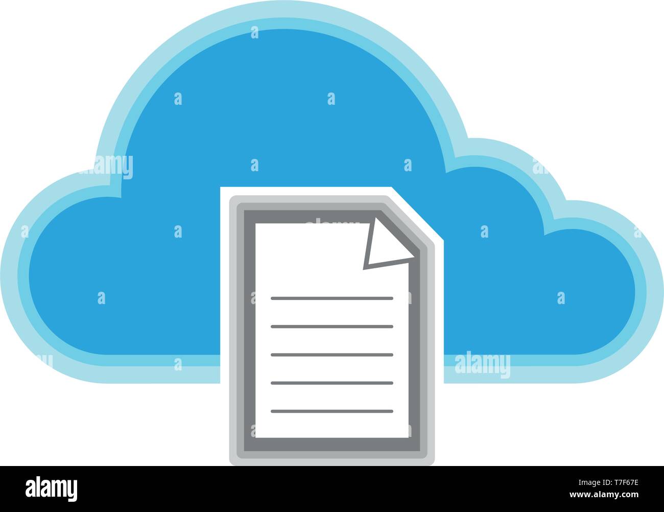 Cloud computing icon with a document symbol Stock Vector Image & Art ...