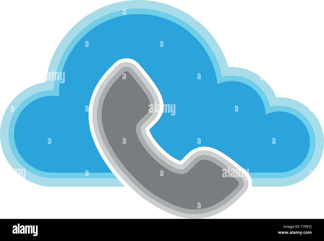 Cloud computing icon with a telephone symbol Stock Vector Image & Art ...
