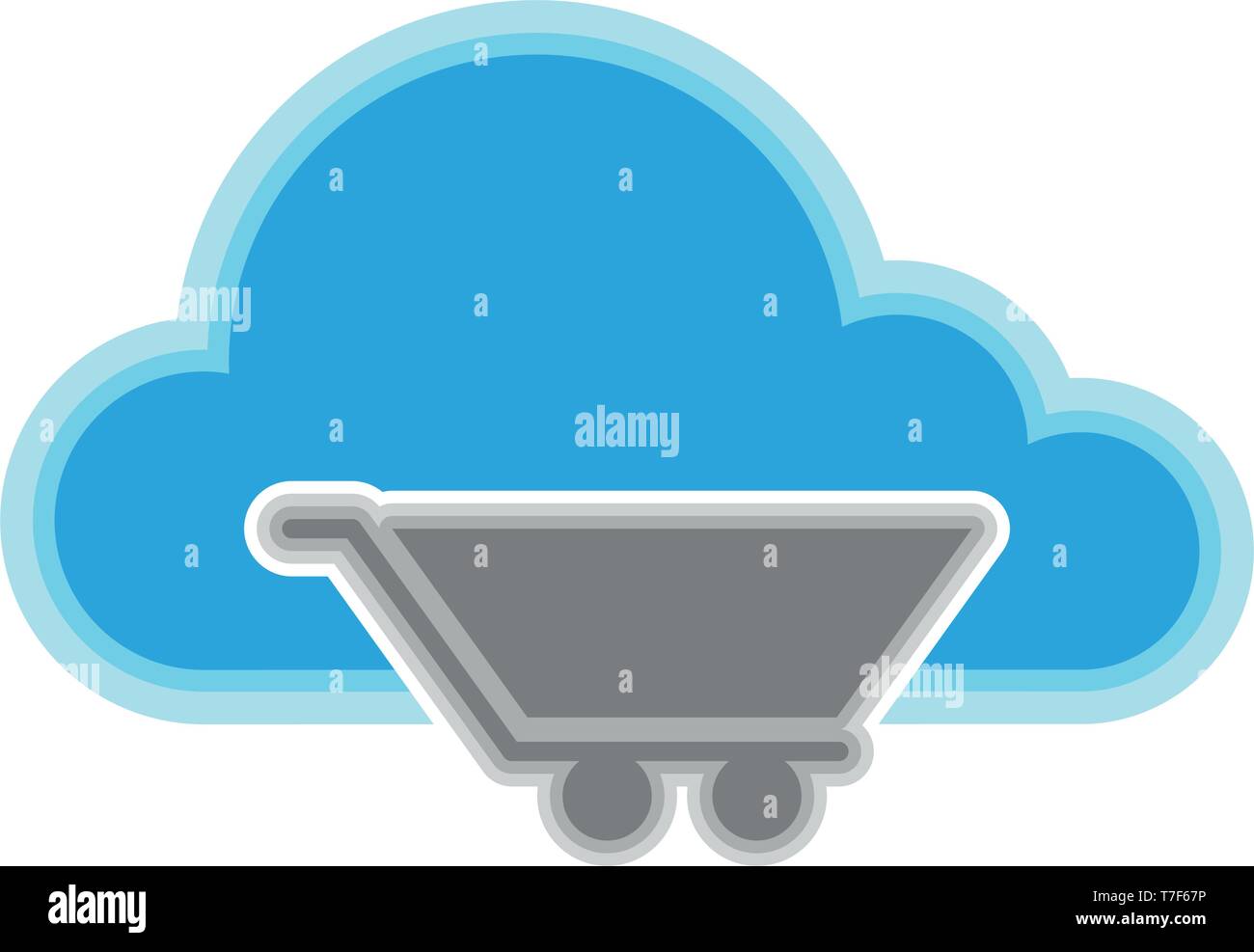 Cloud computing icon with a shopping cart symbol Stock Vector Image ...