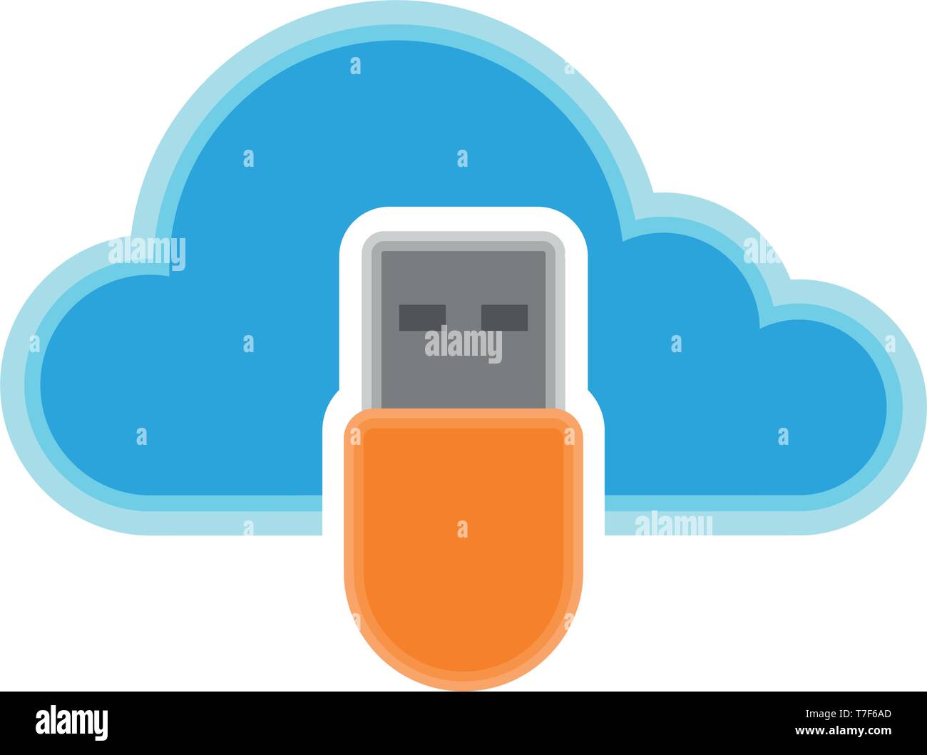 Cloud computing icon with an usb symbol Stock Vector Image & Art - Alamy