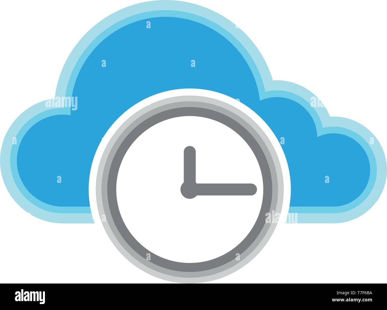 Cloud computing icon with a watch symbol Stock Vector Image & Art - Alamy