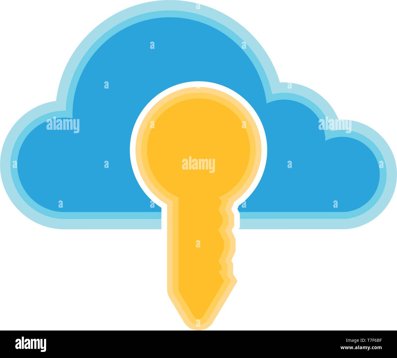 Cloud computing icon with a key symbol Stock Vector Image & Art - Alamy