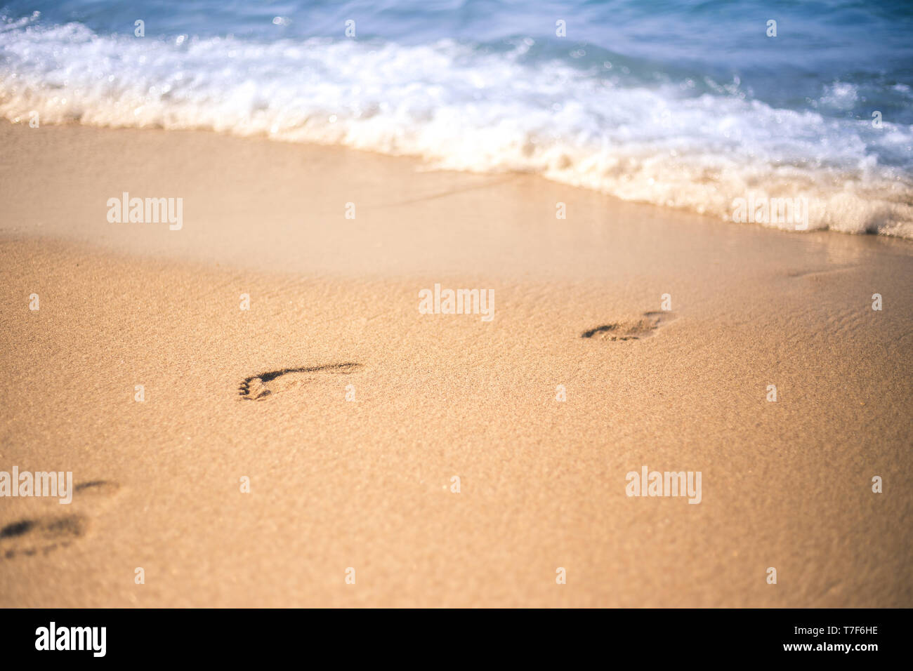 Footprint in a beach sand from sea Stock Photo - Alamy