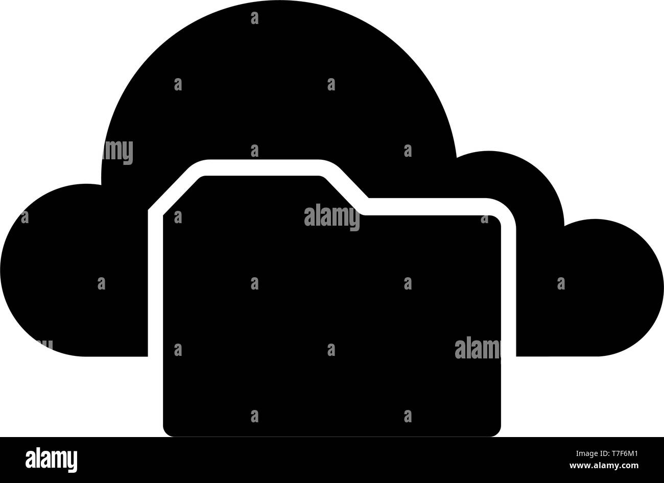 Cloud computing icon with a folder symbol Stock Vector Image & Art - Alamy