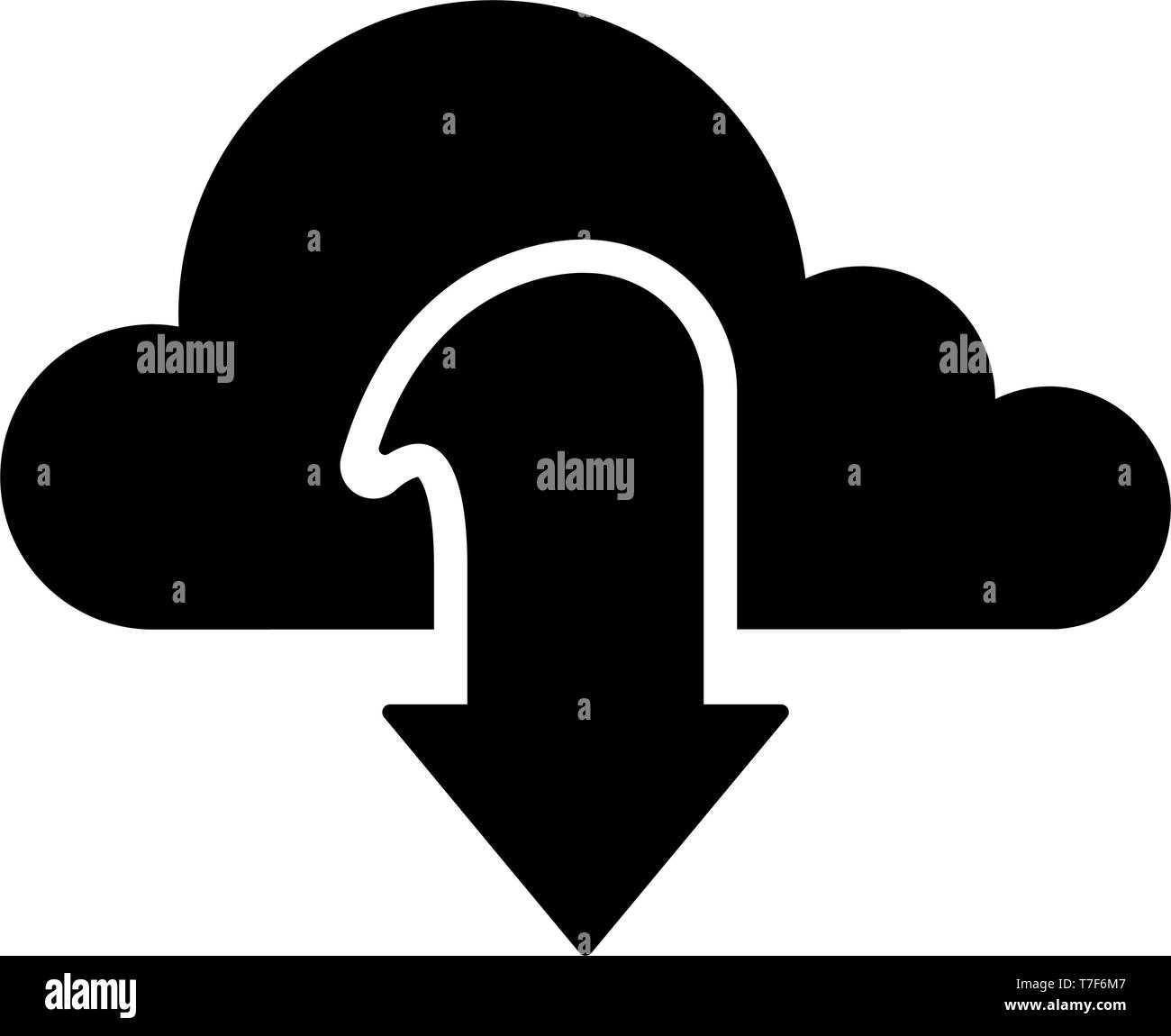 Cloud computing icon with a download symbol Stock Vector Image & Art ...
