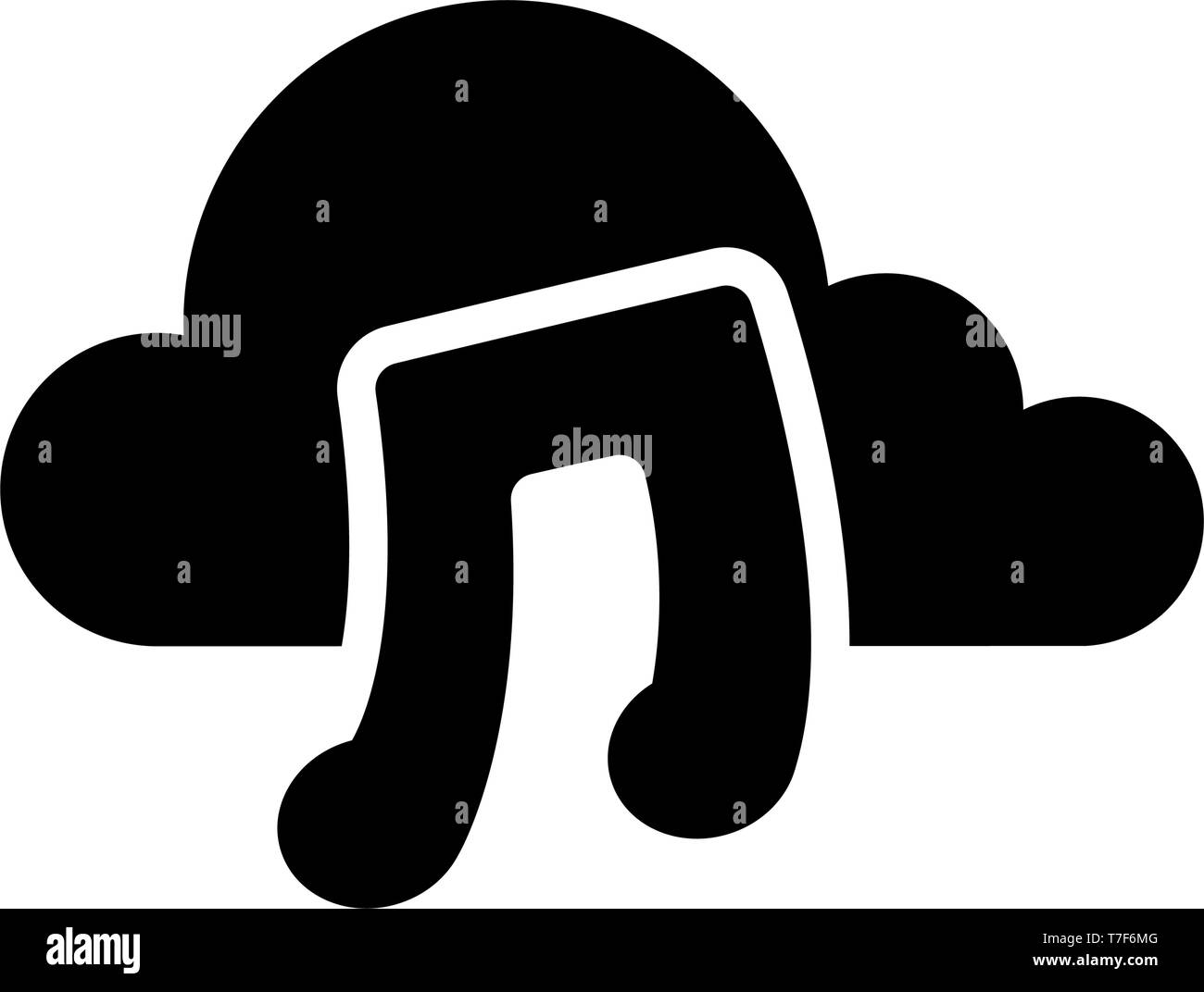 Cloud computing icon with a musical note symbol Stock Vector Image ...