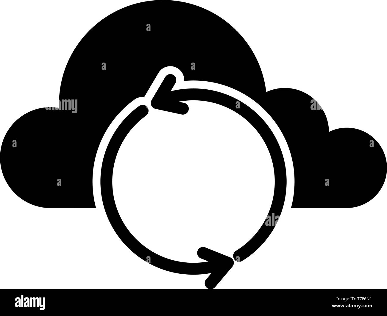 Cloud computing icon with a refresh symbol Stock Vector Image & Art - Alamy