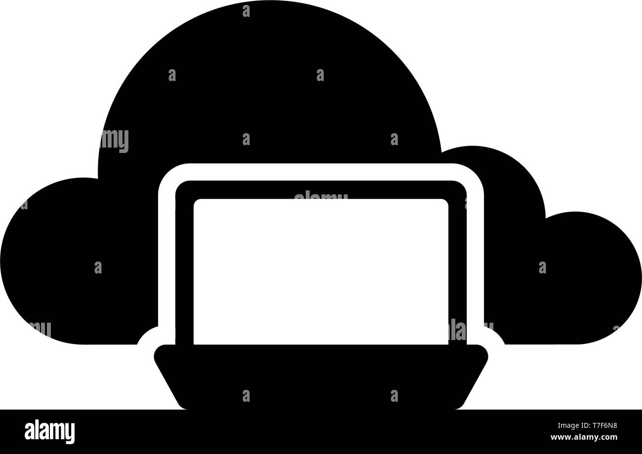 Cloud computing icon with a laptop symbol Stock Vector Image & Art - Alamy