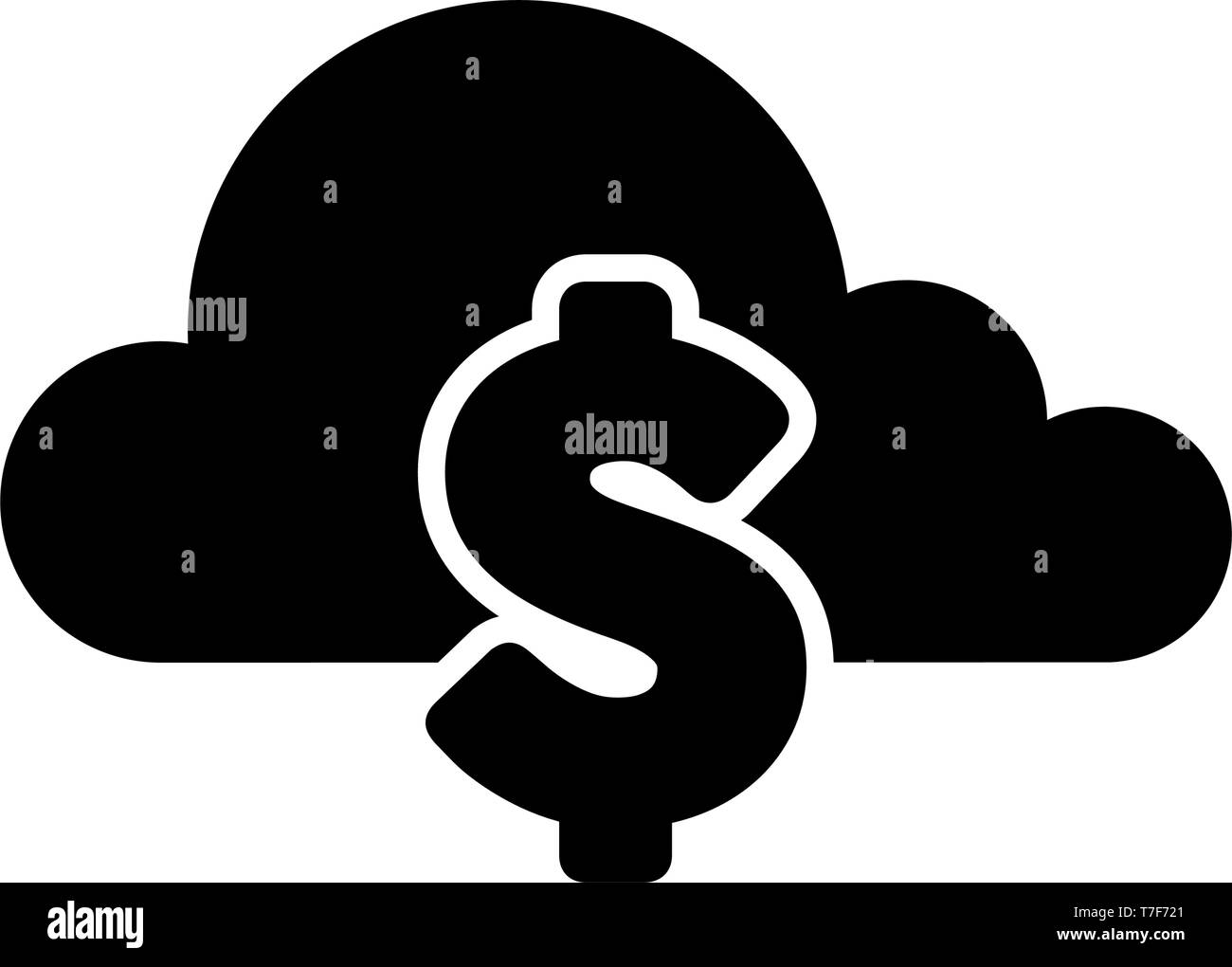 Cloud computing icon with a money symbol Stock Vector Image & Art - Alamy