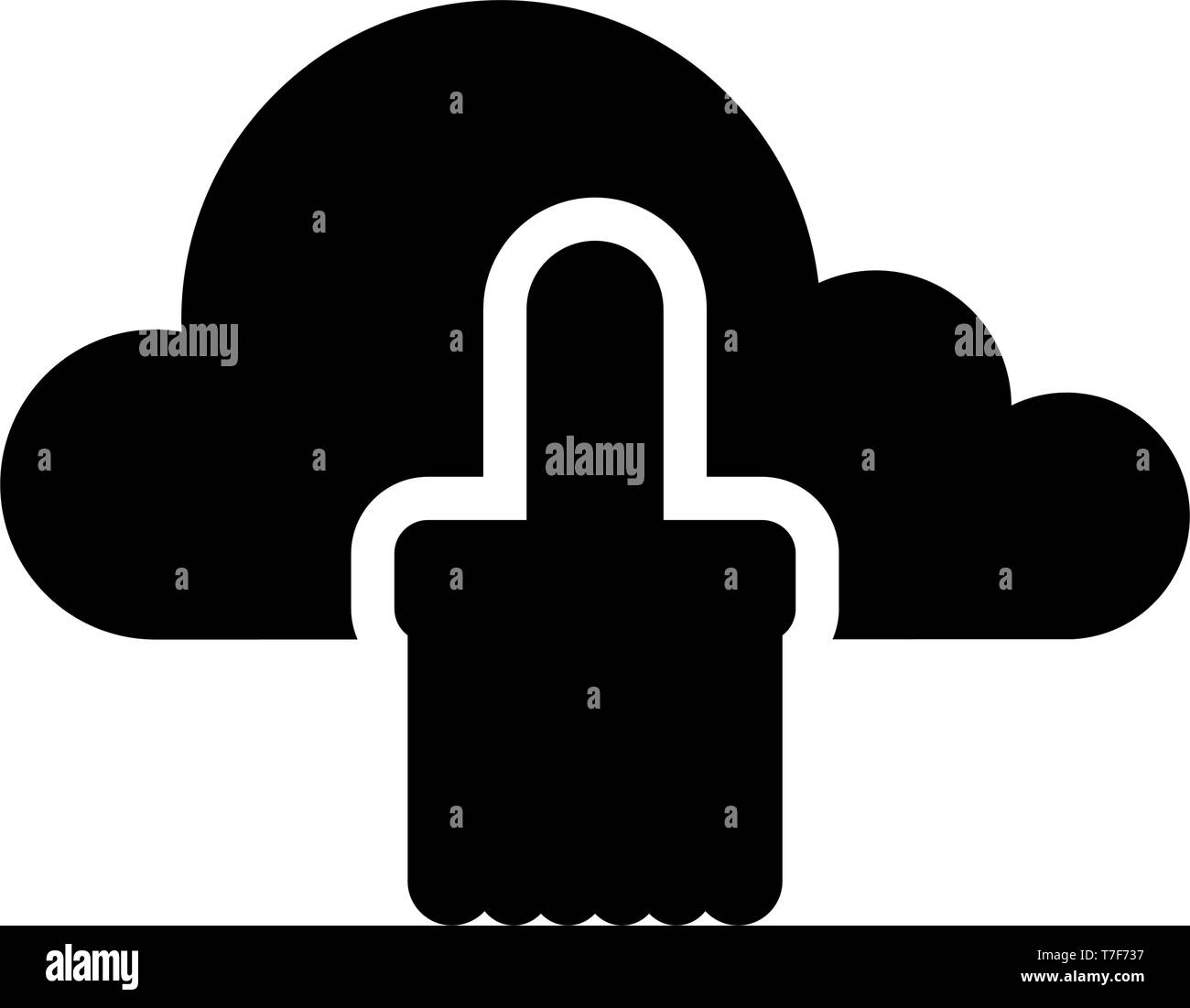 Cloud computing icon with a brush symbol Stock Vector Image & Art - Alamy