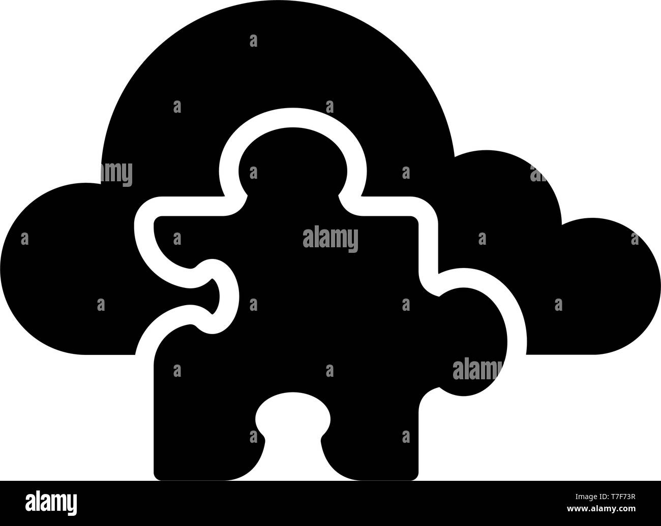 Cloud computing icon with a puzzle piece symbol Stock Vector Image & Art - Alamy