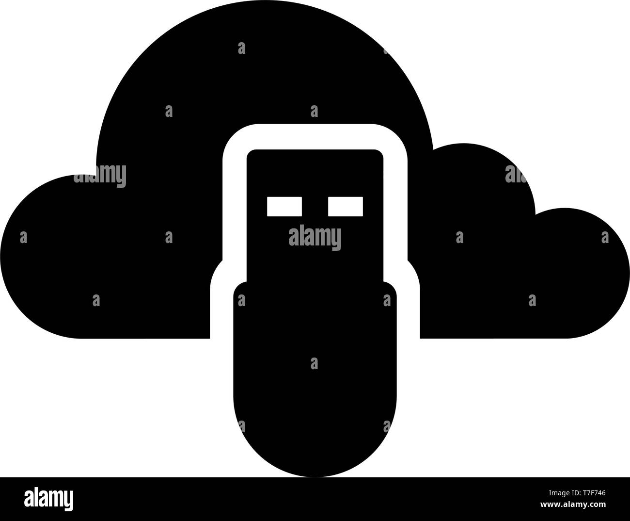 Cloud computing icon with an usb symbol Stock Vector Image & Art - Alamy
