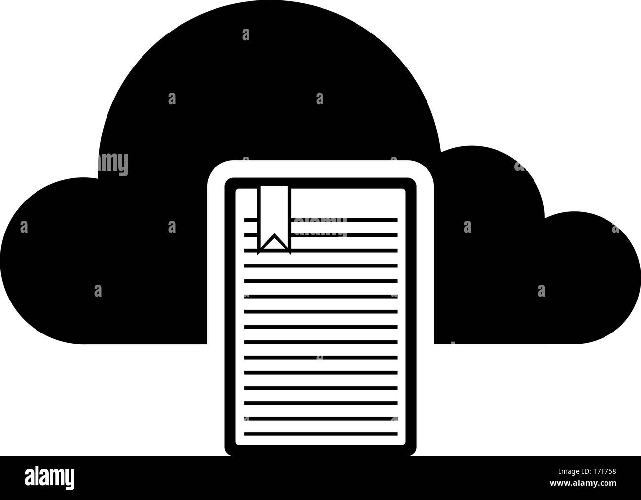 Cloud computing icon with a document symbol Stock Vector Image & Art ...