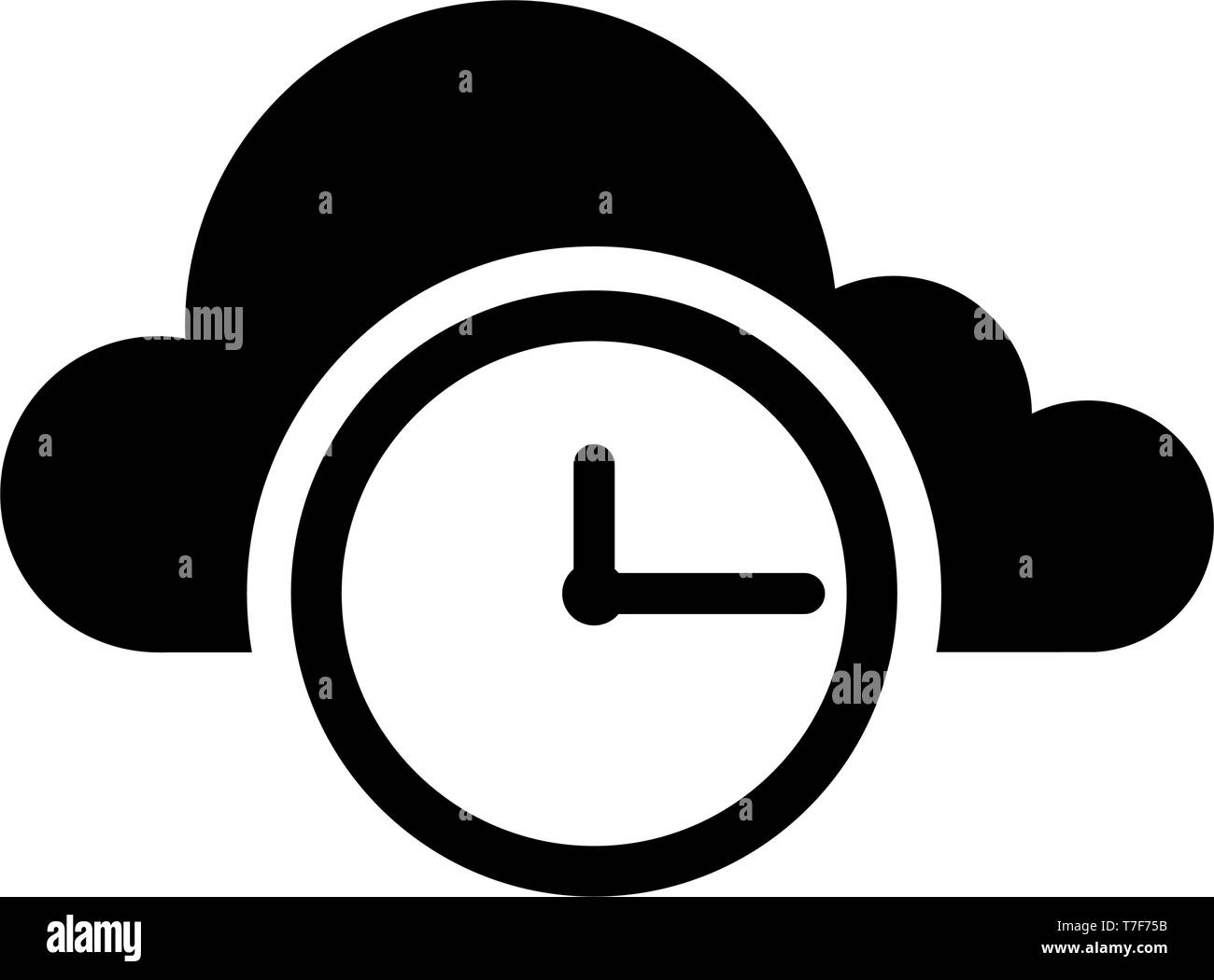 Cloud computing icon with a watch symbol Stock Vector Image & Art - Alamy