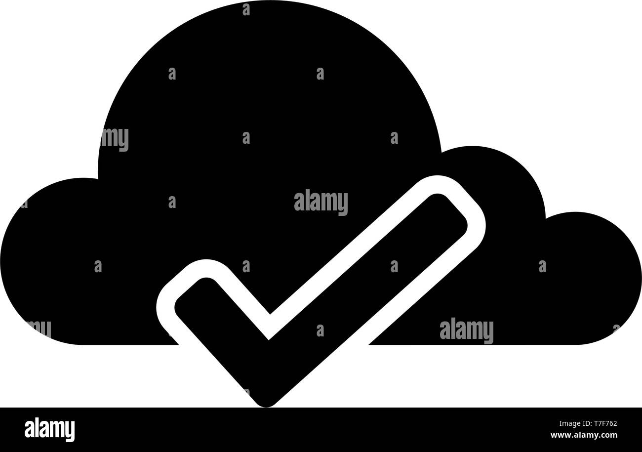 Cloud computing icon with a check symbol Stock Vector Image & Art - Alamy