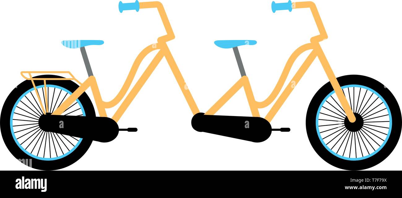 Side view of a dual bicycle for couples Stock Vector Image & Art - Alamy