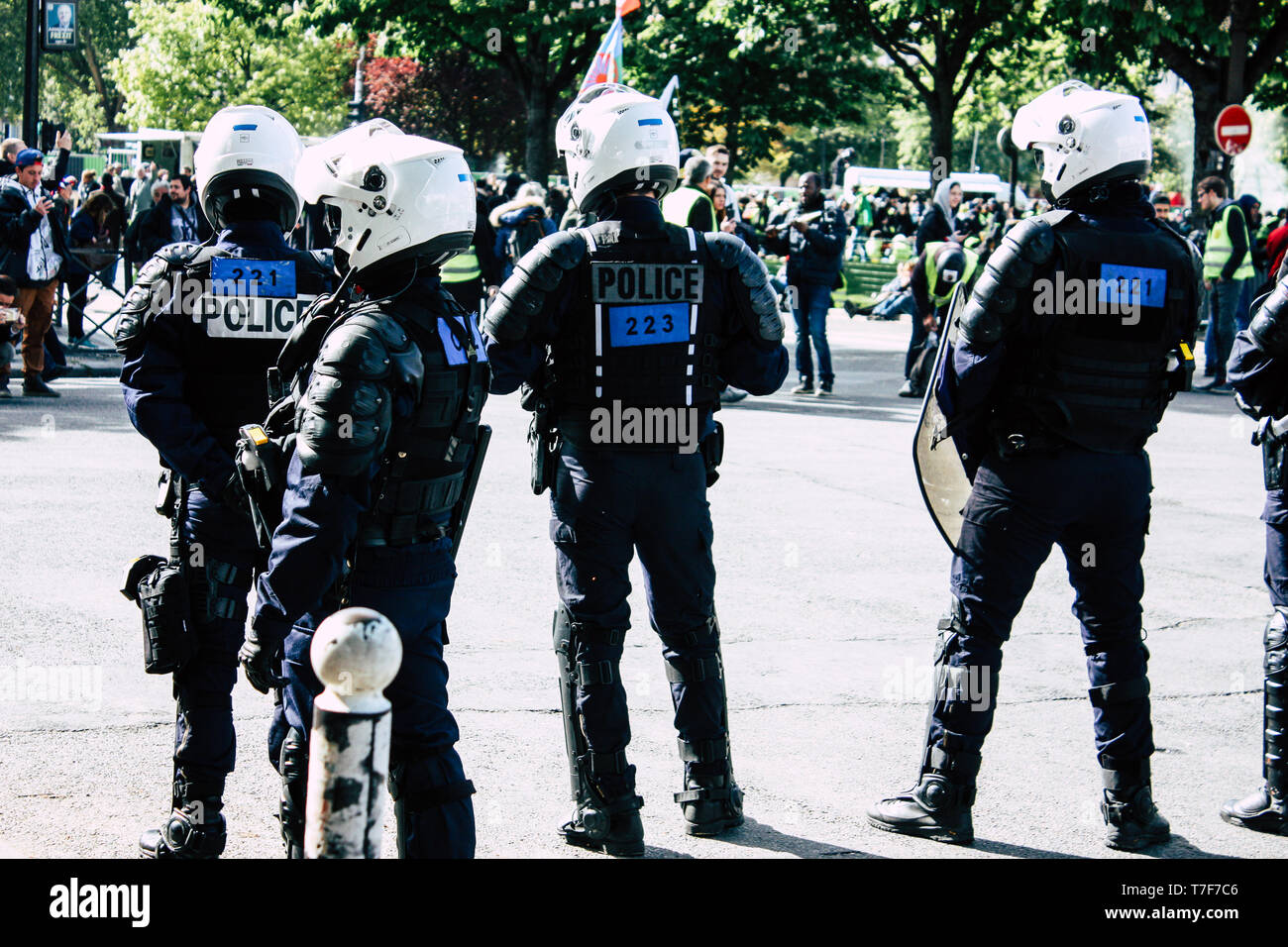 Paris France May 04, 2019 View of a riot squad of the French National ...