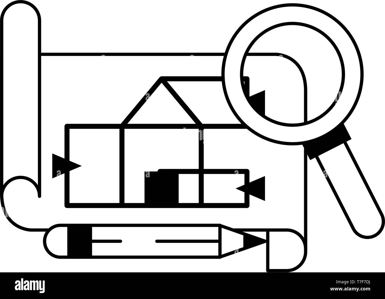 architecture work elements cartoon Stock Vector Image & Art - Alamy