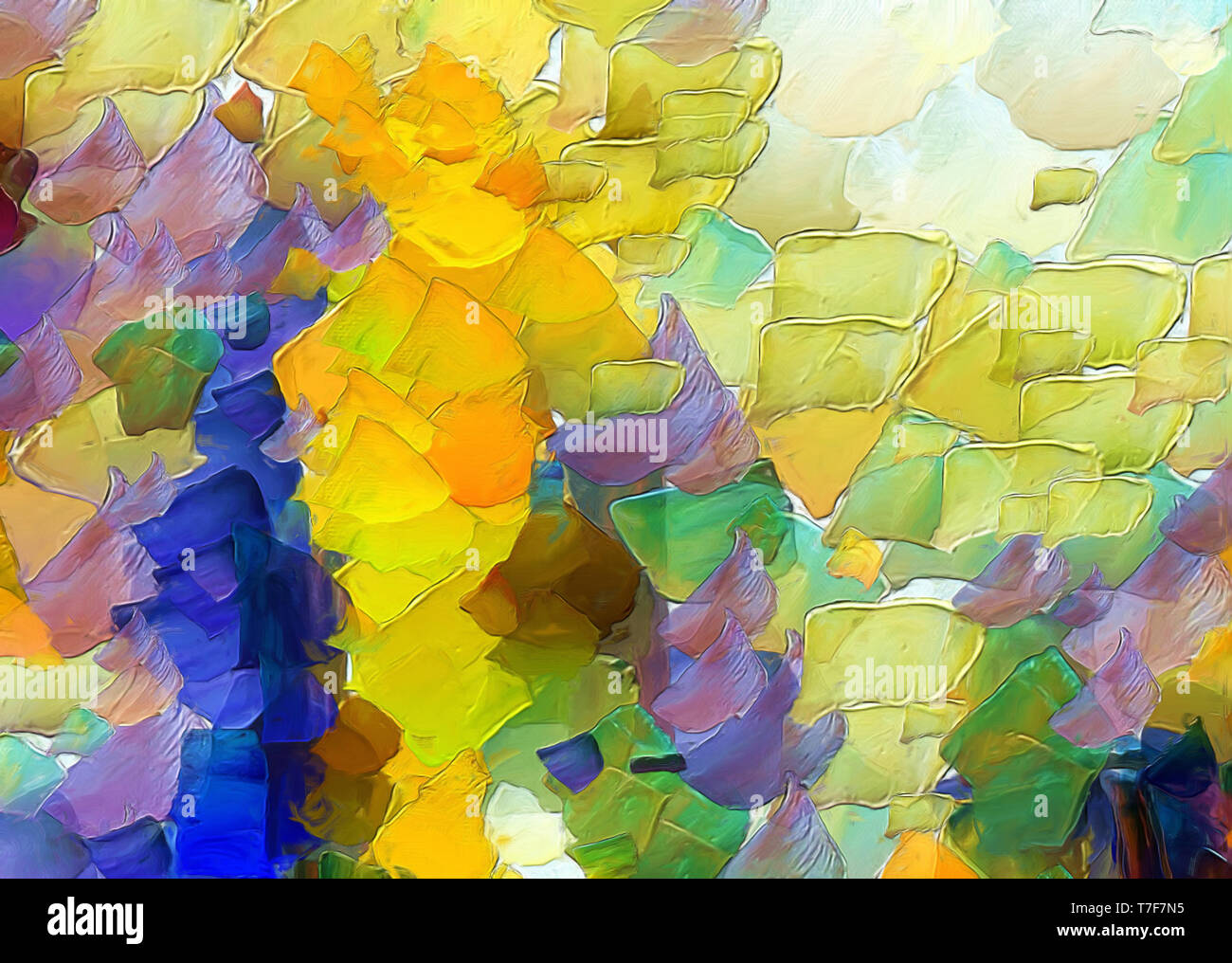 Wall art print decor. Impressionism style emotional oil painting spring ...